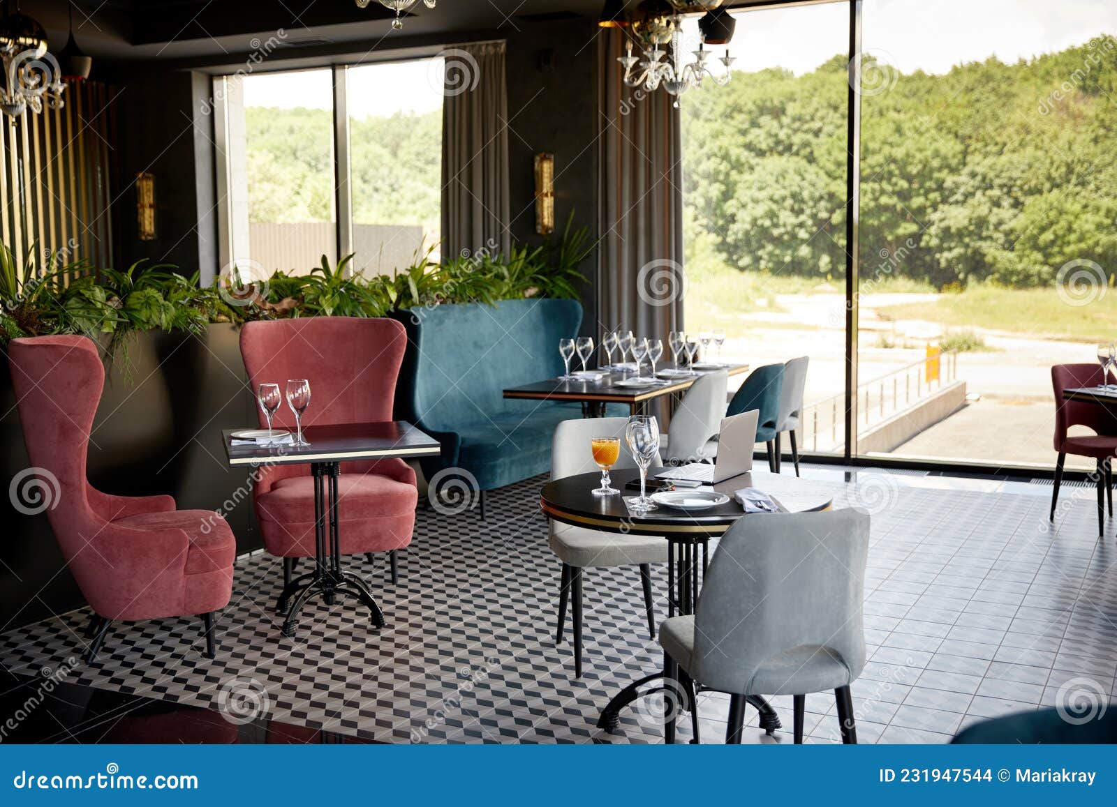 Modern Interior of an Empty Cafe or a Restaurant Stock Photo - Image of ...