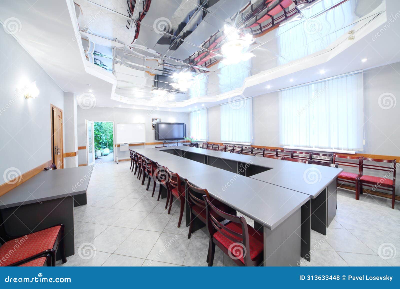 Modern Interior of Empty Meeting Room with Stock Photo - Image of large ...