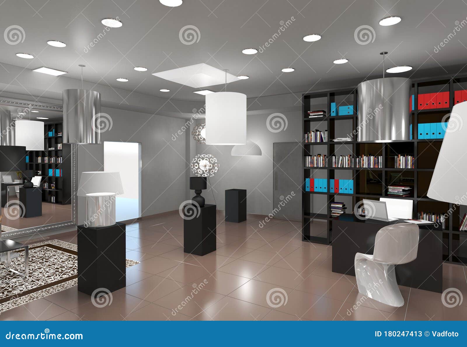 Interior, Exhibition Hall, 3D Illustration Stock Illustration ...