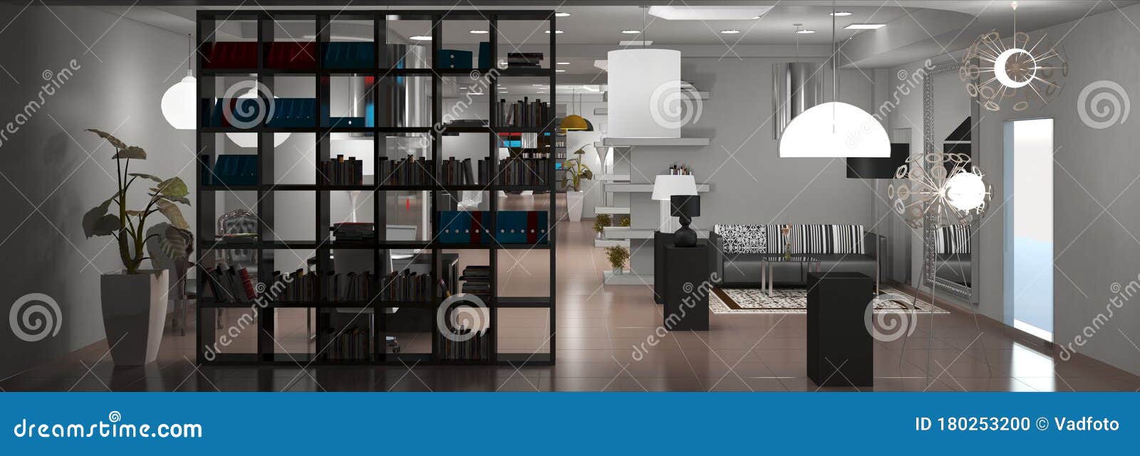 Interior, Exhibition Hall, 3D Illustration Stock Illustration ...