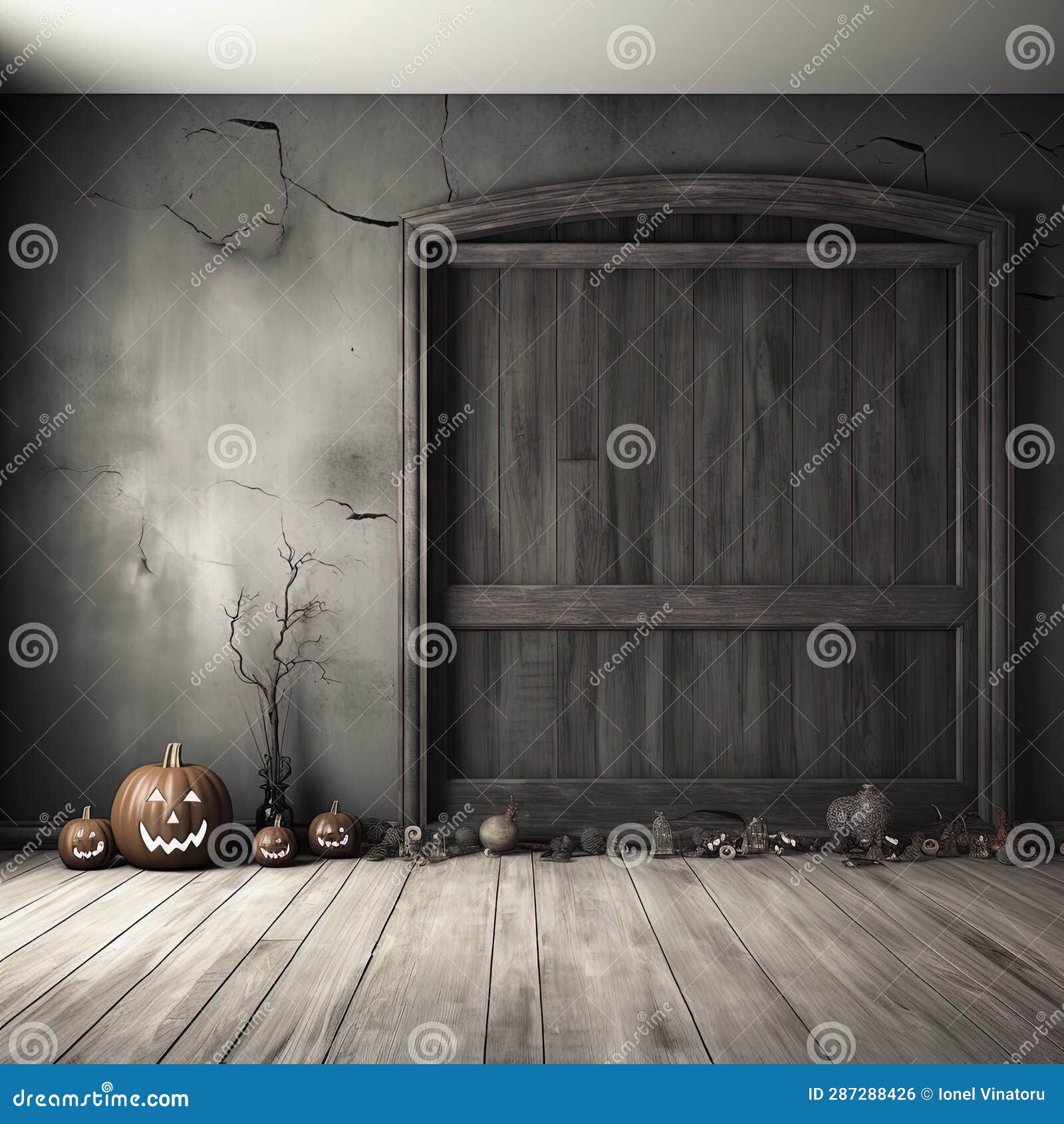Modern Abstract Horror Background for Halloween with Pumpkins, Shadows ...