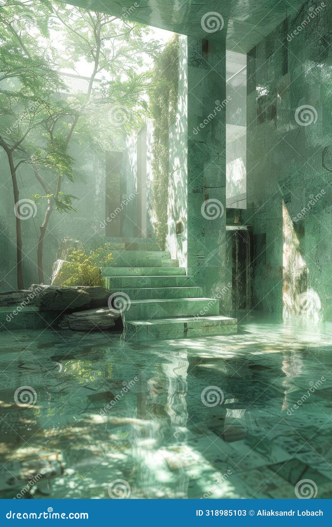 A Modern Interior in a House in Nature. Environmental Design Stock ...