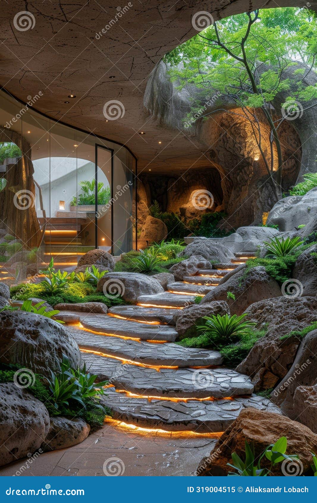 A Modern Interior in a House in Nature. Environmental Design Stock ...