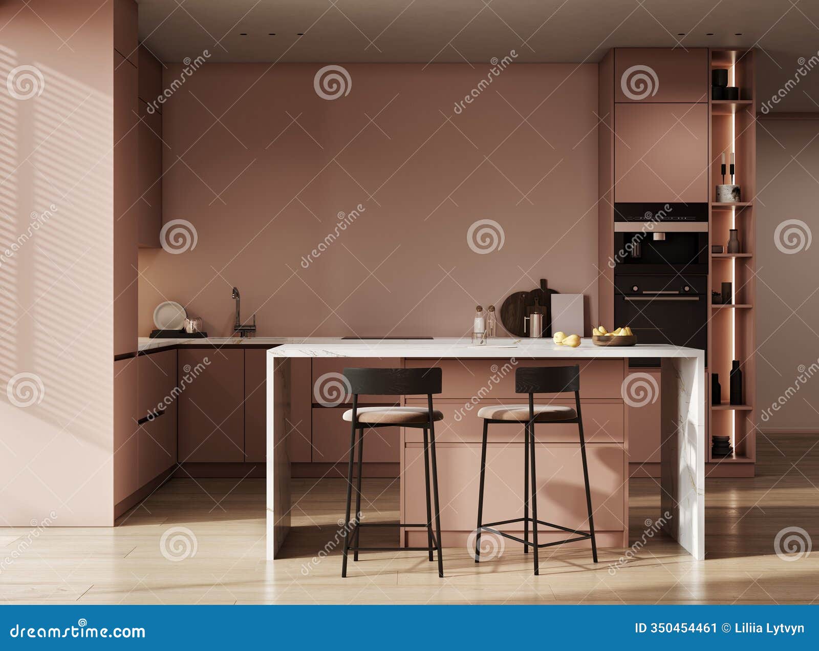 Modern Interior Kitchen Design, Pantone 2025 Color of the Year Mocha ...