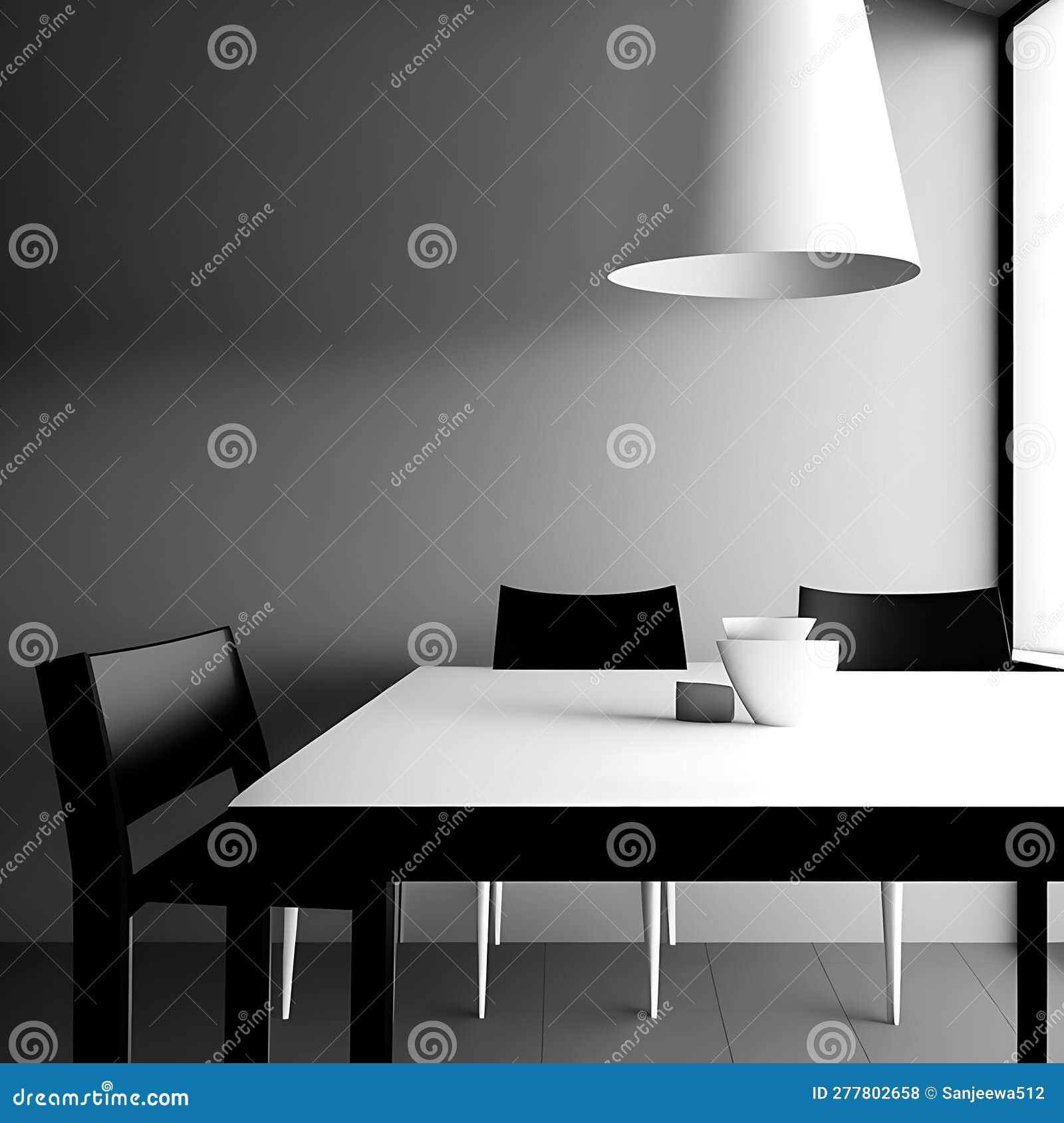 Modern interior with lamp stock illustration. Illustration of wall ...