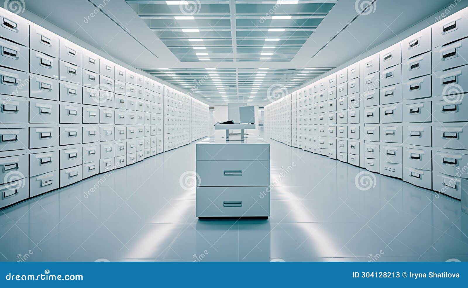 Modern Interior Archive Room with Archive Boxes Shelf Folders Documents ...