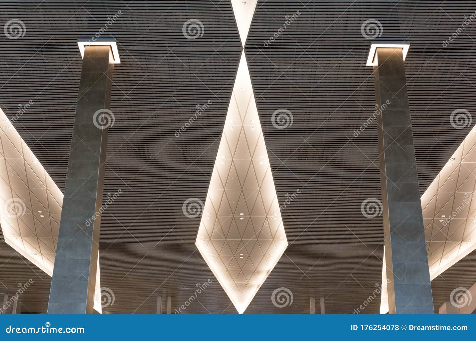 Modern Interior with Light and Column Stock Photo - Image of hospital ...