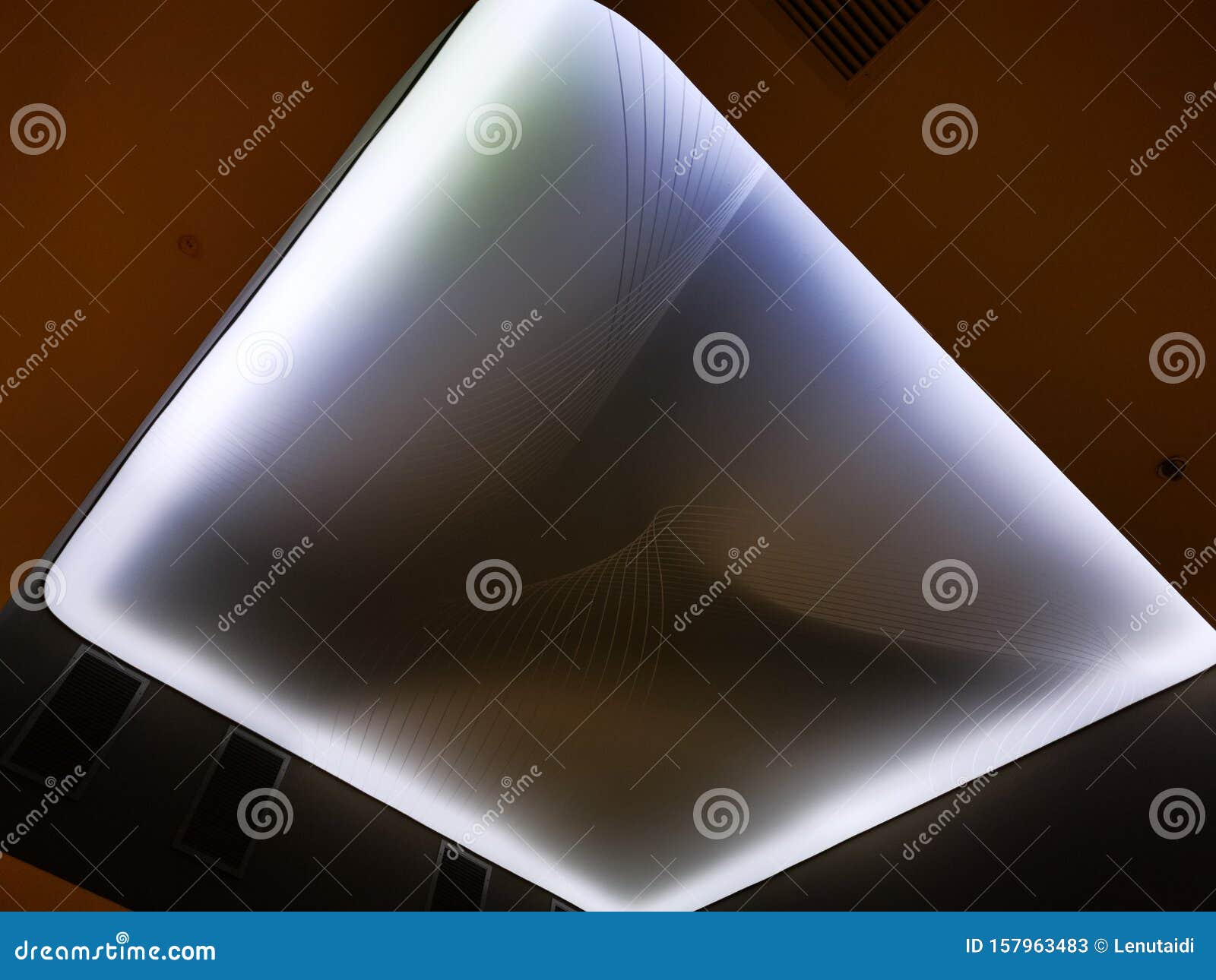 Modern Interior Lighting Square Shape Stock Image - Image of structure ...