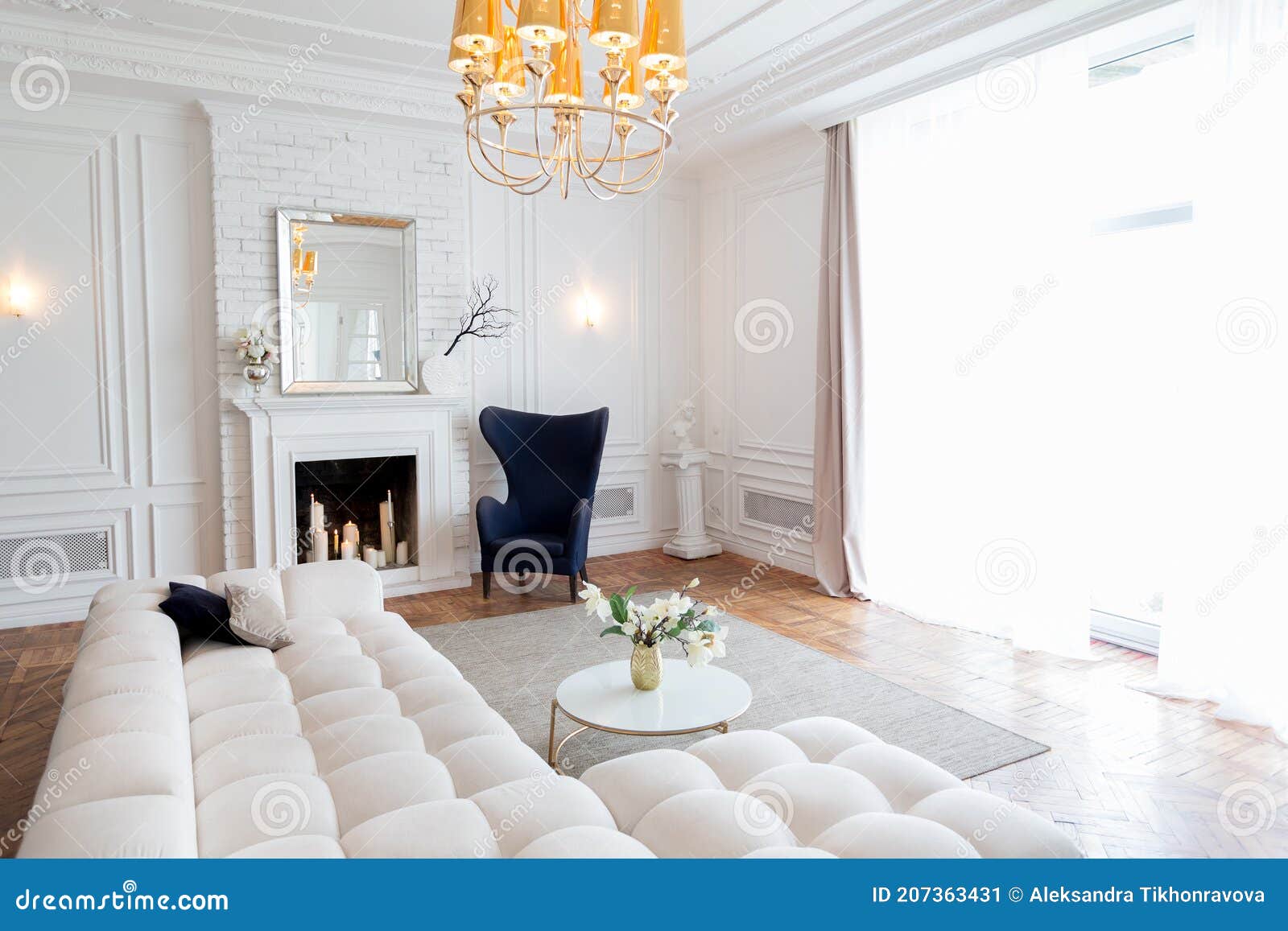 Modern Interior of a Luxurious Large Bright Living Room. White ... Modern Interior of a Luxurious Large Bright Living Room. White ...