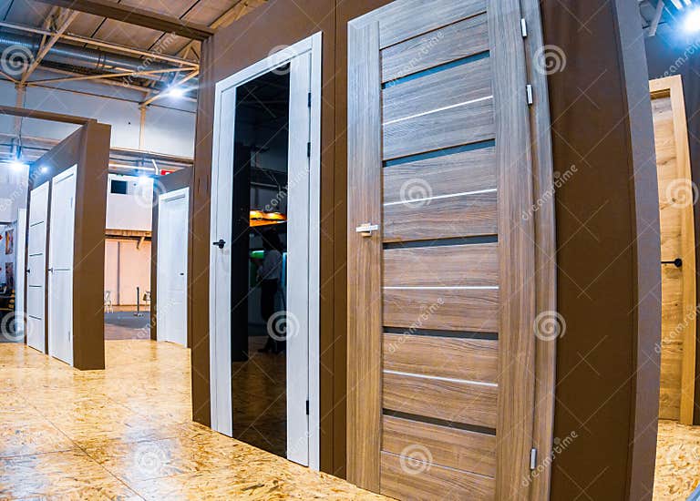 Modern Interior Office Doors Under a Tree Stock Photo - Image of studio ...