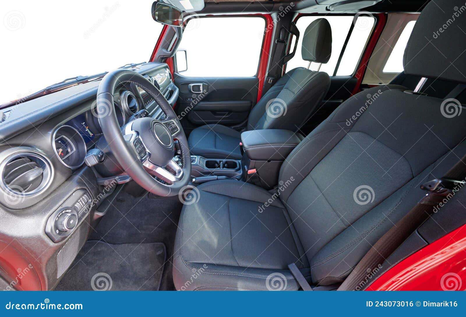 Modern Interior of Offroad Vehicle Stock Photo - Image of driver ...