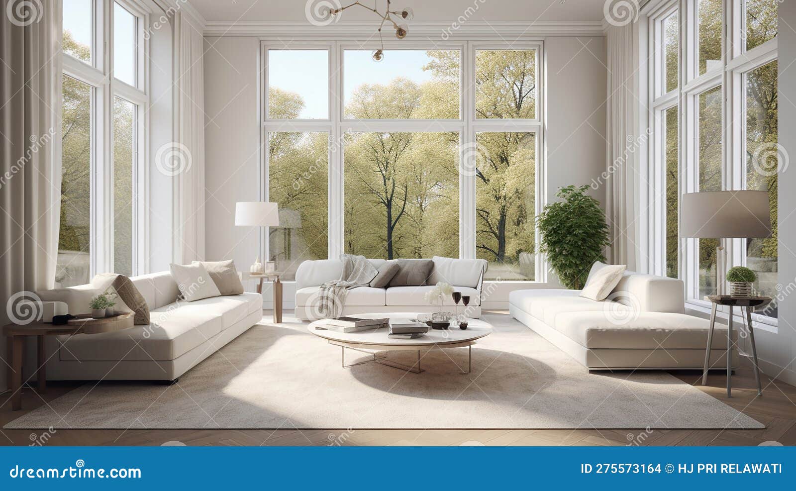 Modern Interior of Open Space with Design Modular Sofa, Furniture ...