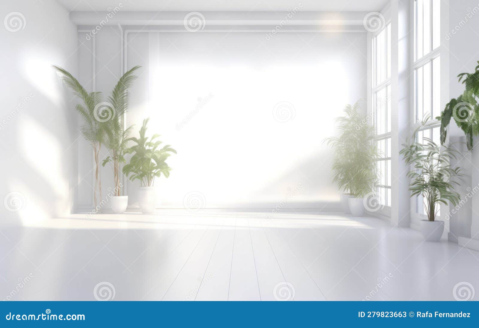 Modern Interior of Photo Studio with White Background. AI Generative ...
