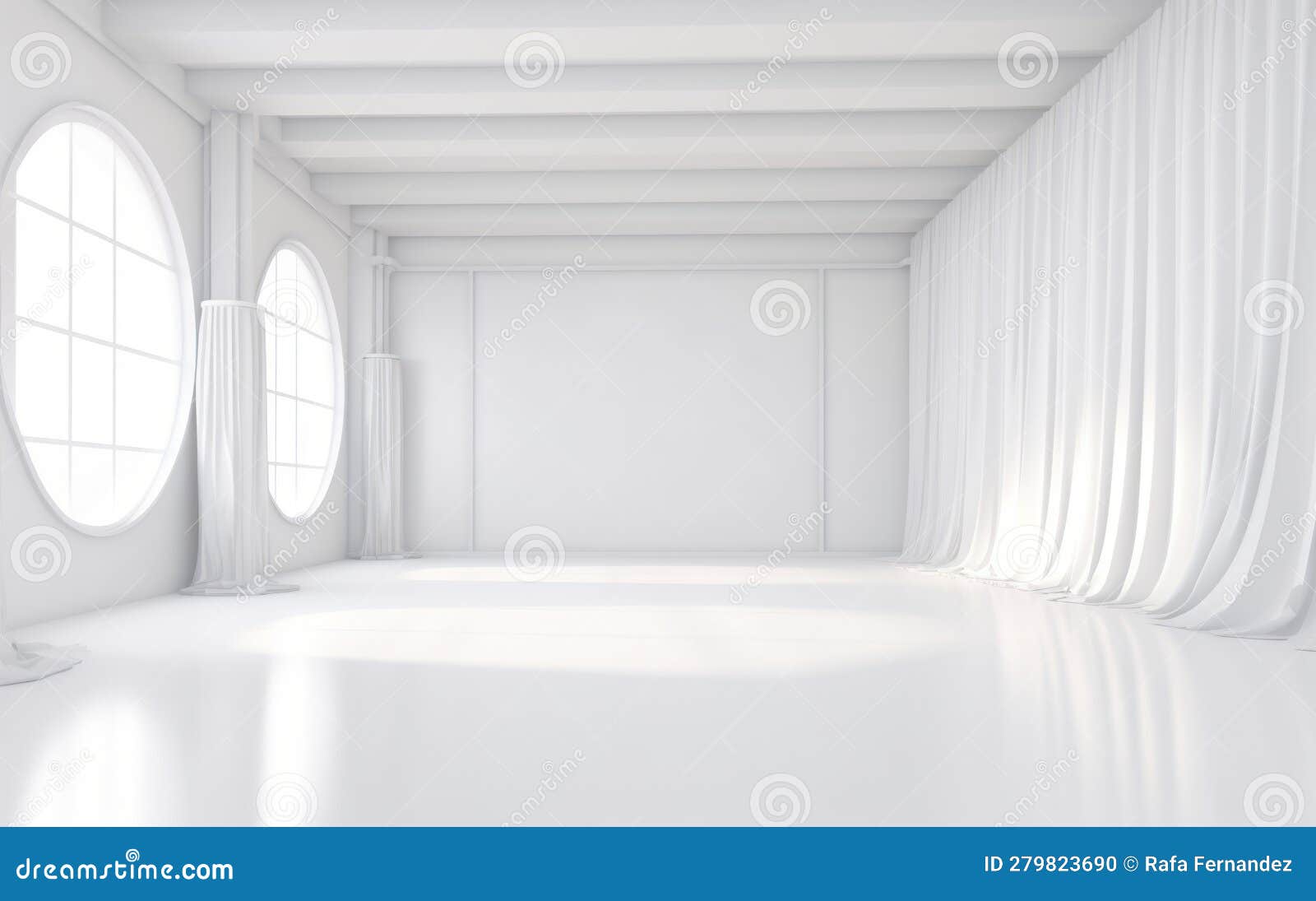 Modern Interior of Photo Studio with White Background. AI Generative ...