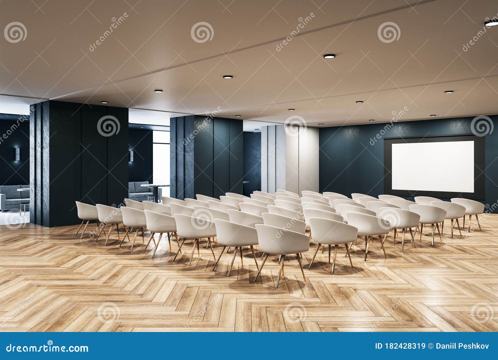Modern Interior of a Presentation Room Stock Illustration ...