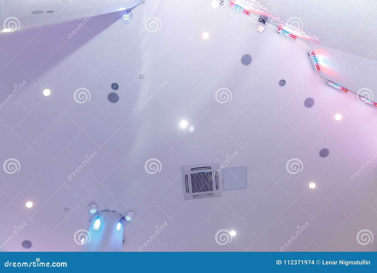 Modern Interior Room with Multi-level Ceilings and Built-in Lights ...