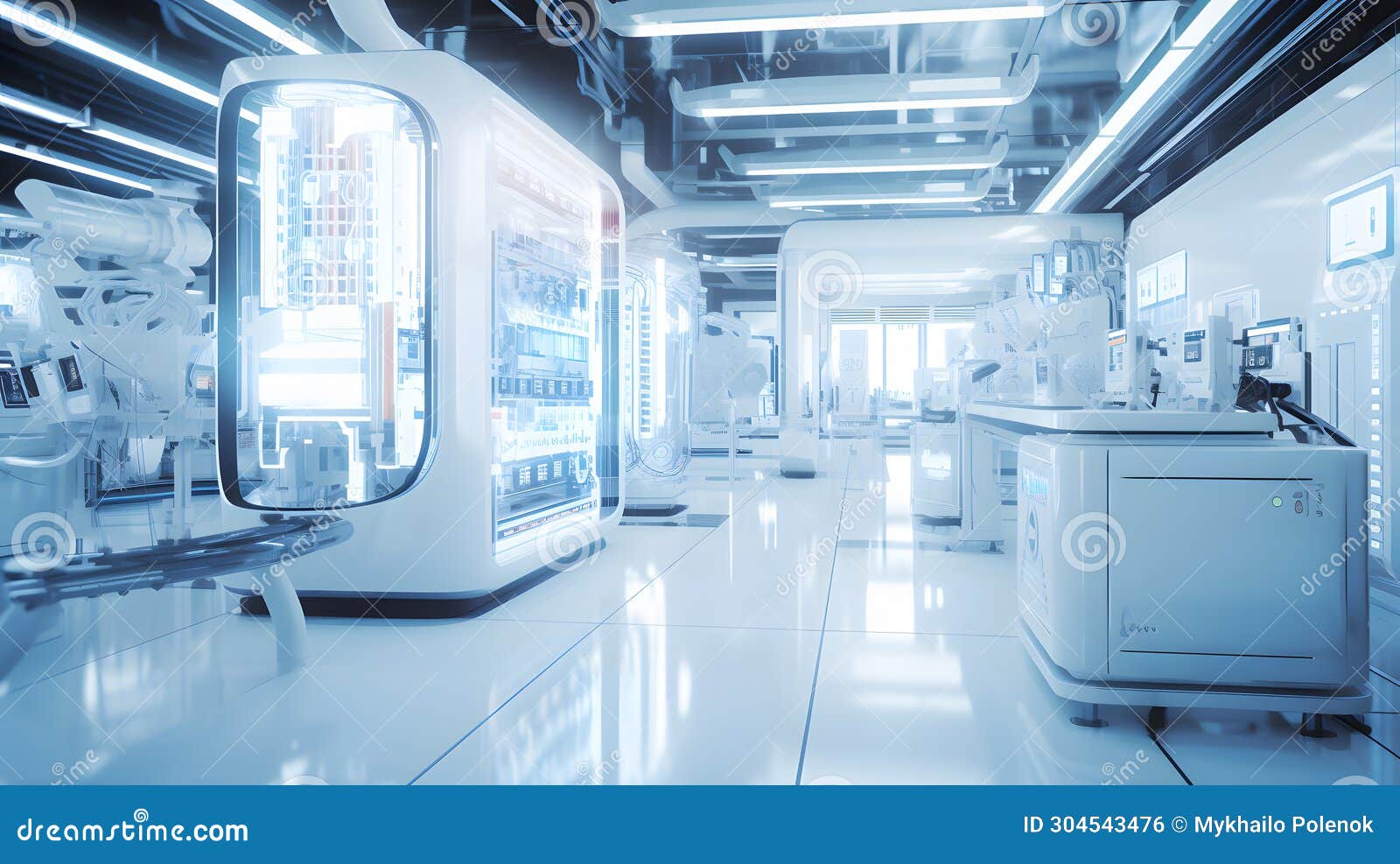 Modern Interior Science Laboratory. Neural Network AI Generated Stock ...