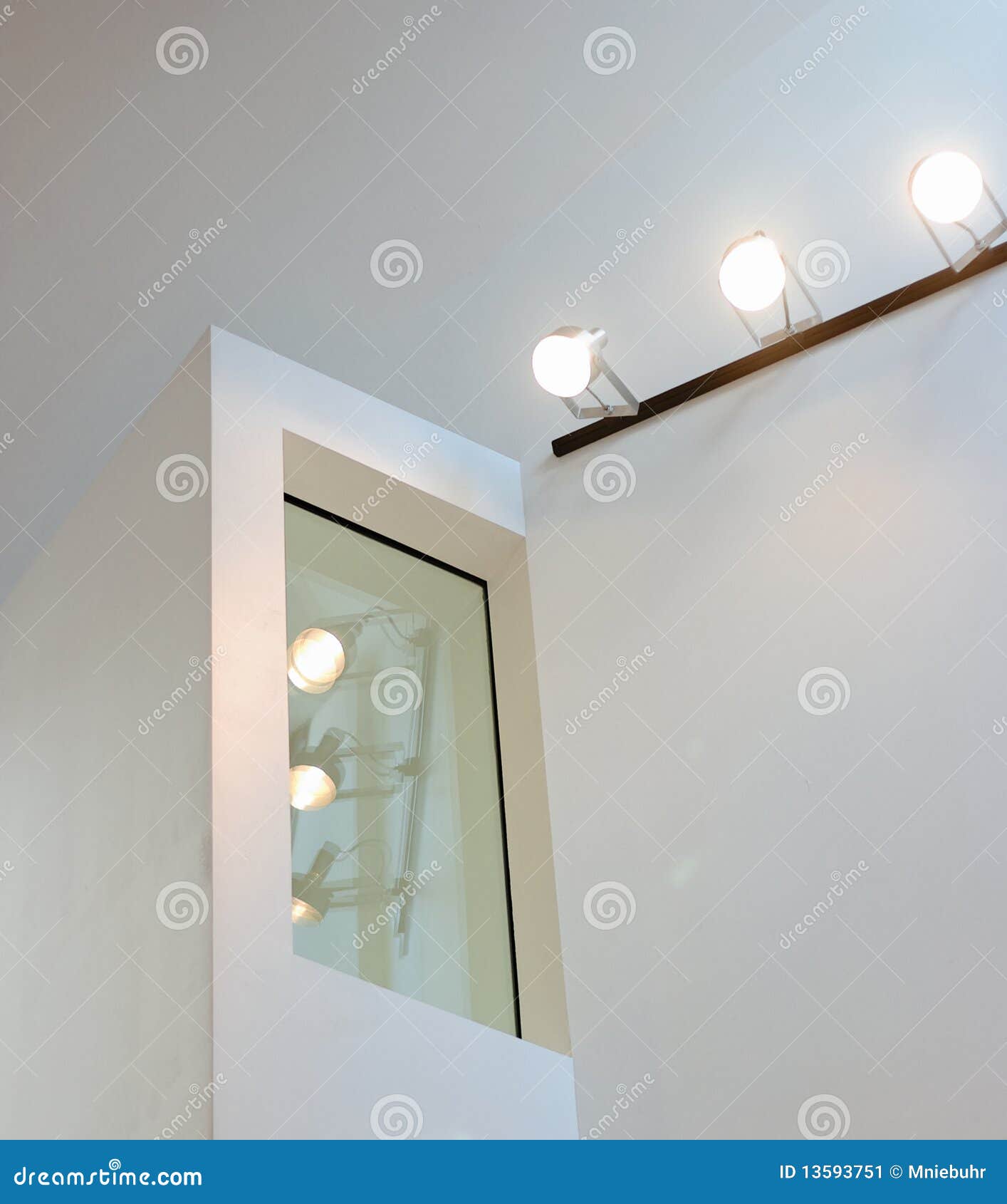 Modern Interior Space with Spotlighting Stock Image - Image of wall ...