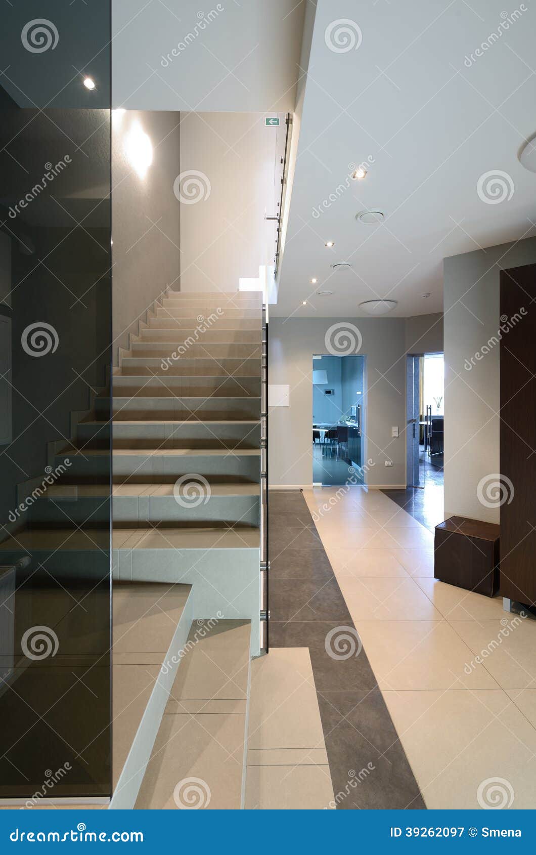 Modern interior. Staircase stock image. Image of railing - 39262097