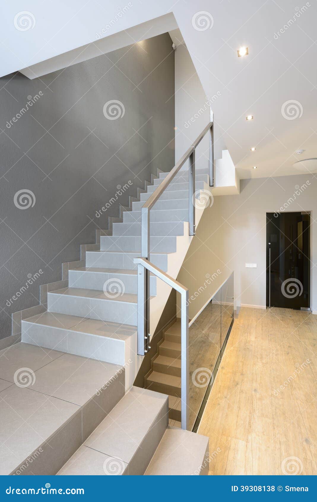 Modern interior. Staircase stock photo. Image of comfortable - 39308138