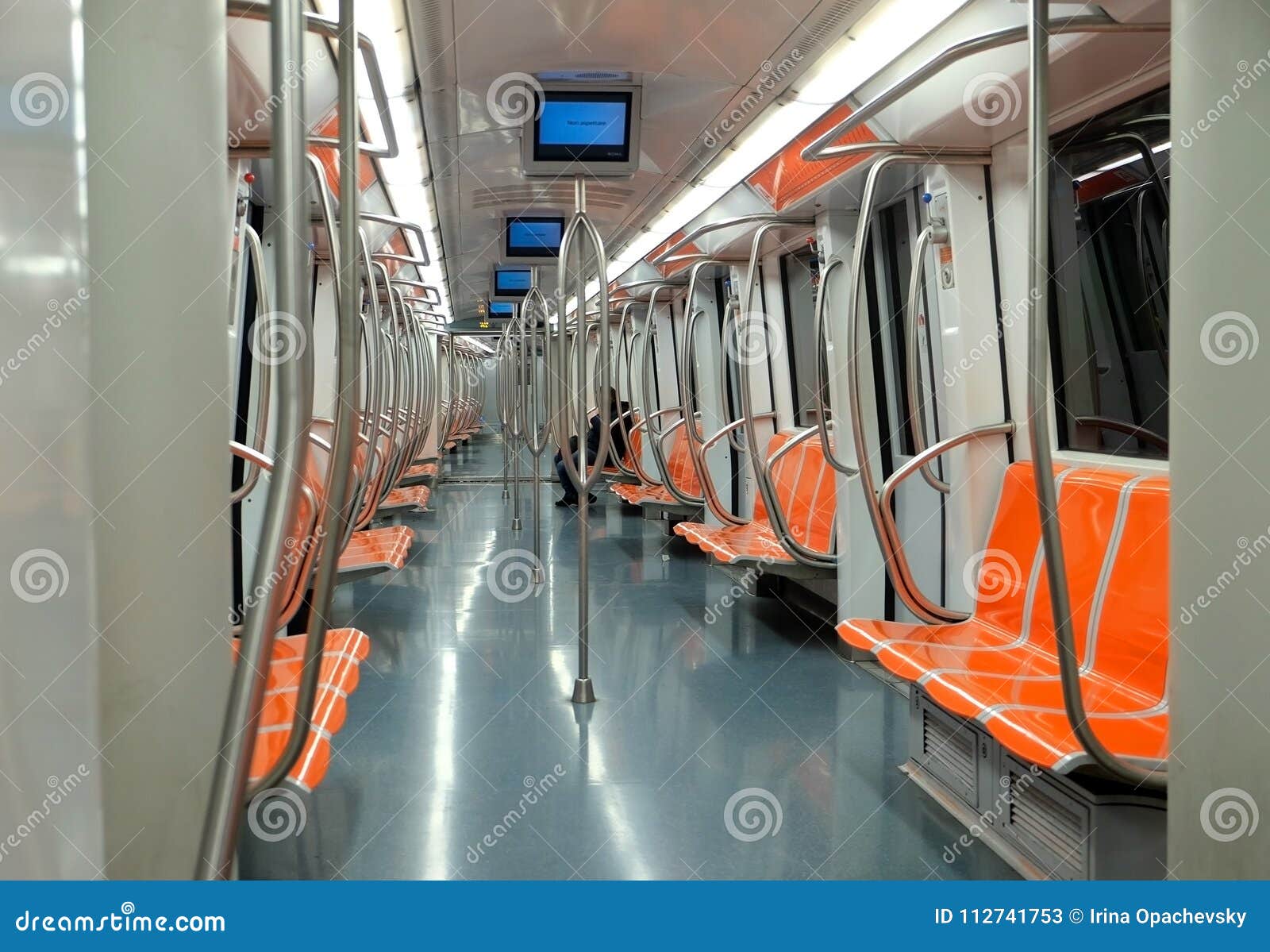 Interior of the subway car stock image. Image of transport - 112741753