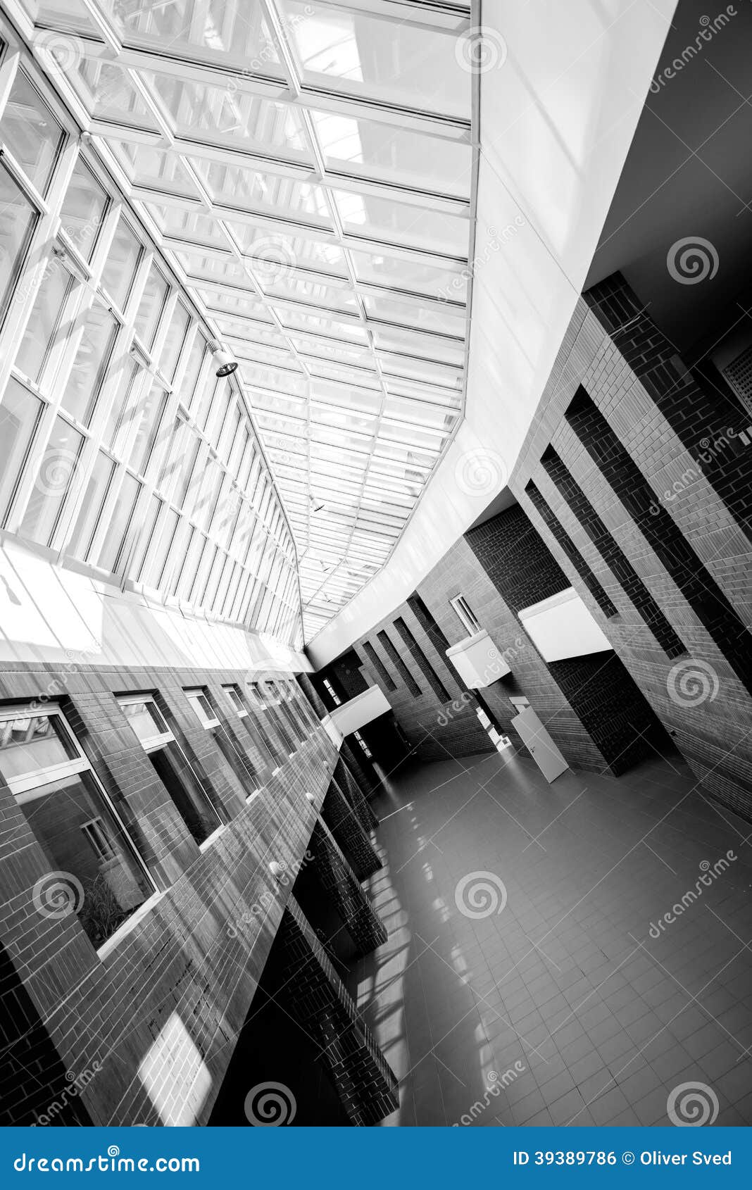 Modern Interior of a University Stock Photo - Image of corridor, high ...