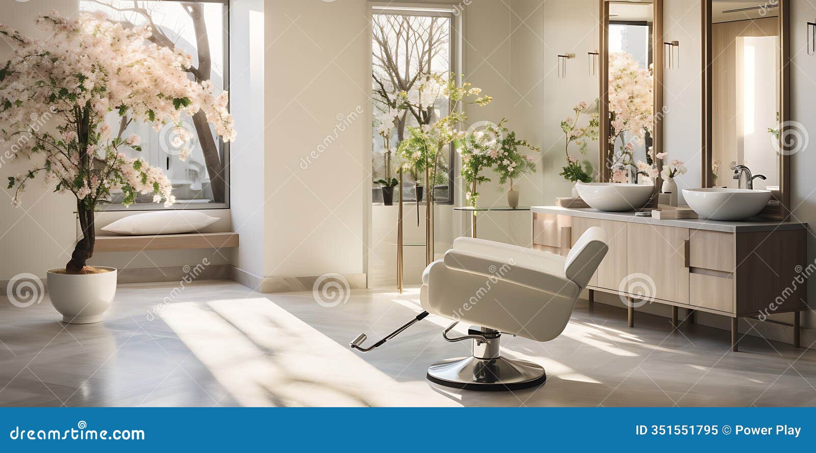 Modern Interior Women Beauty Salon 3d Render Stock Illustration ...