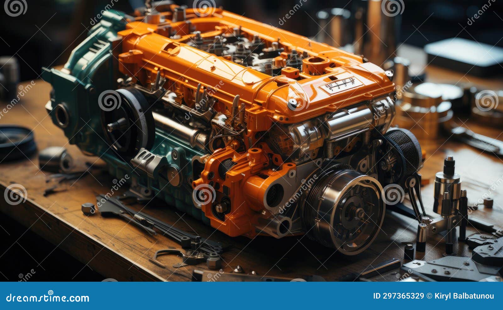 Modern Internal Combustion Engine from a Car, Concept Service and Car ...