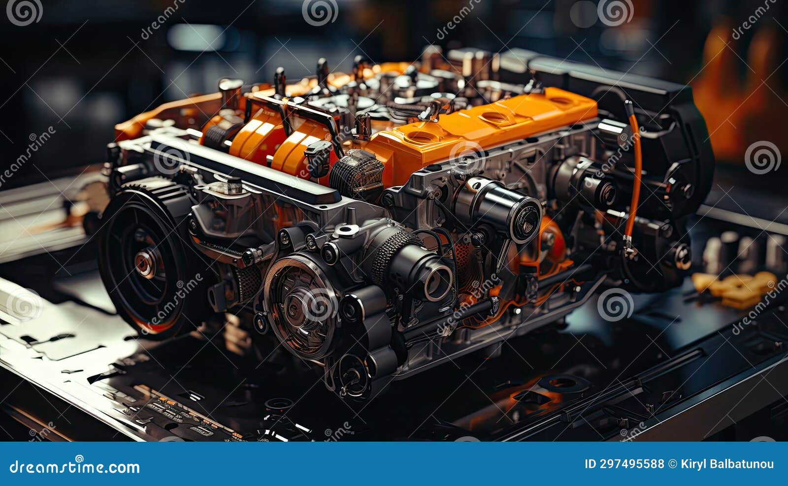 Modern Internal Combustion Engine from a Car, Concept Service and Car ...