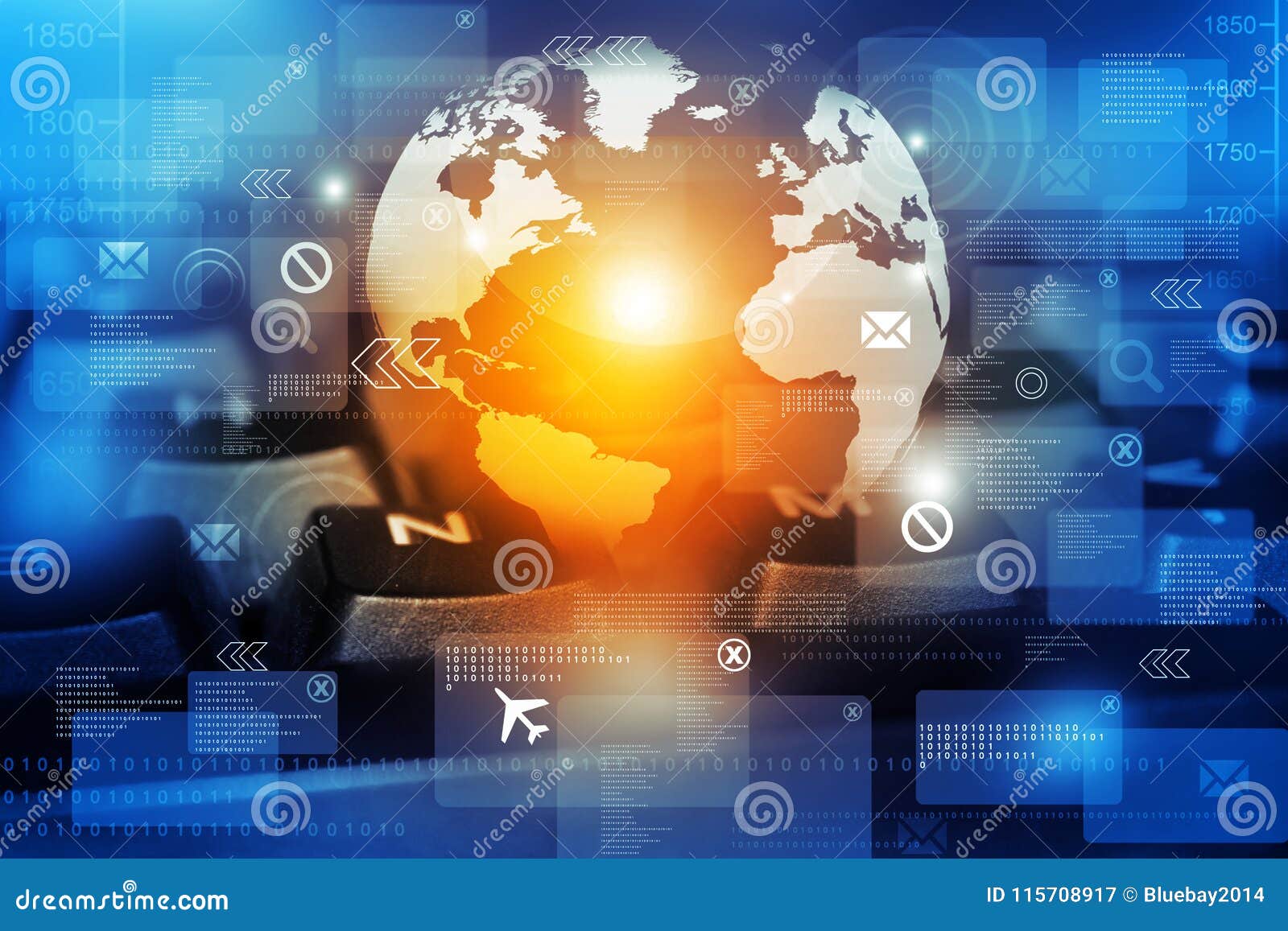 Modern Internet Communication Technology Stock Illustration ...