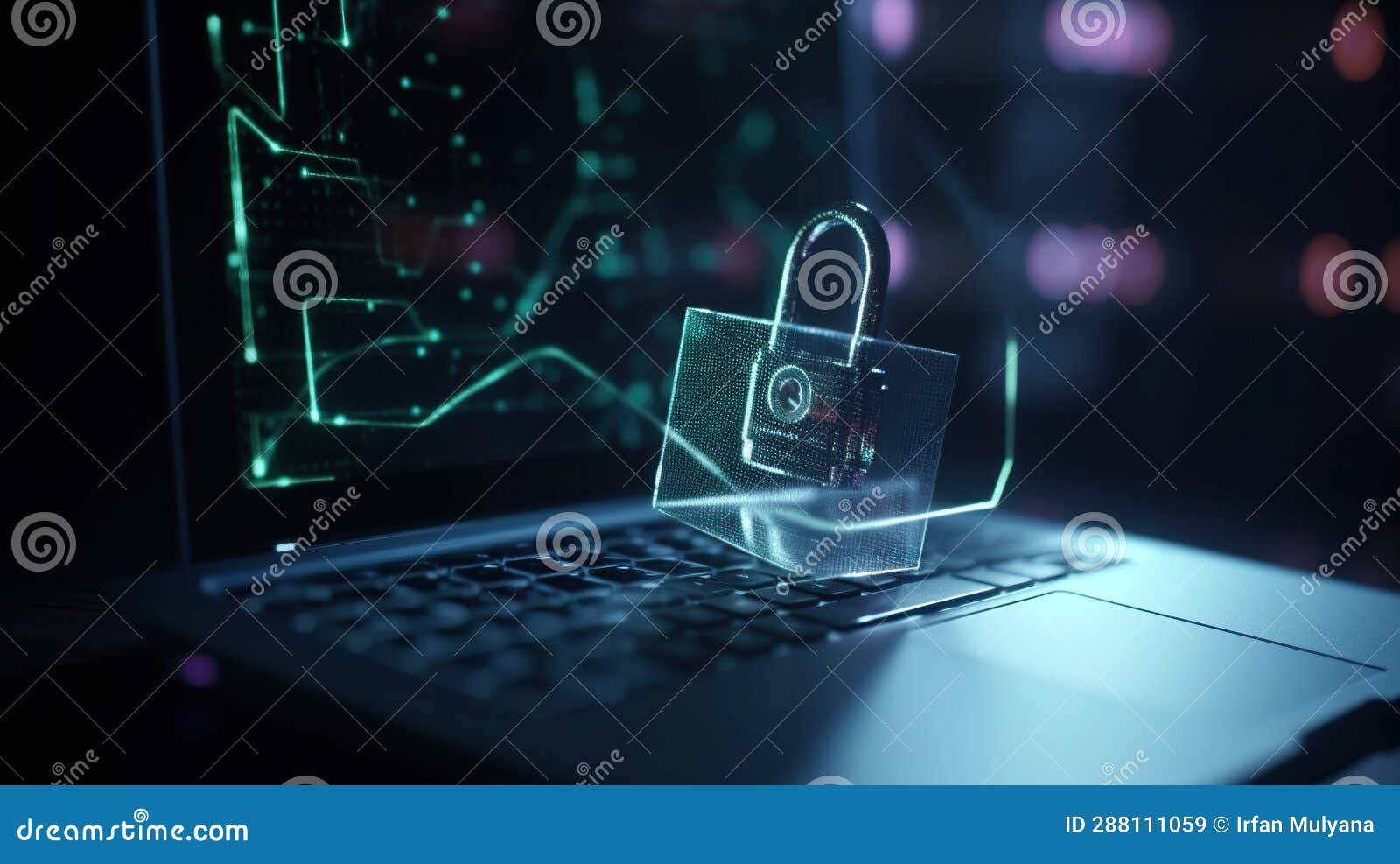 Modern Internet Technology Safety Lock Background, Secure and ...