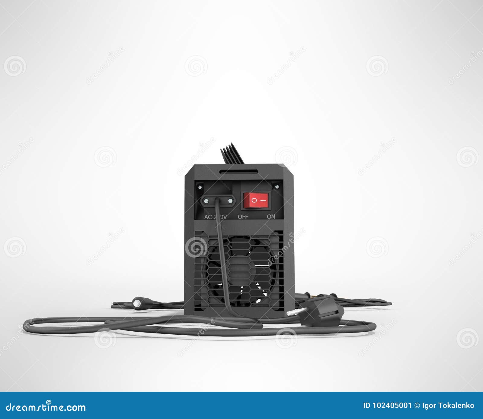 Modern Inverter Welding Machine Behind 3d Render on Gray Background ...