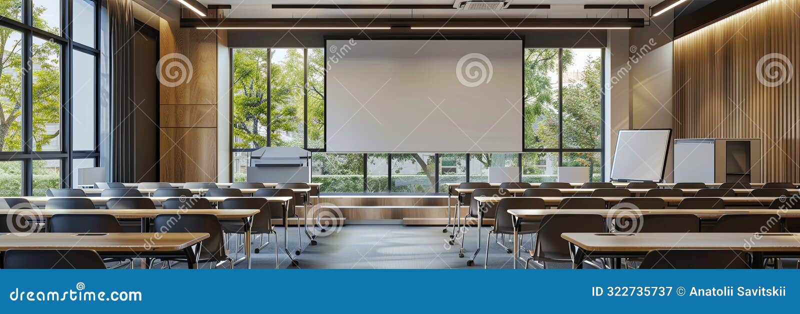 A Modern and Inviting Classroom or Study Space Equipped with ...