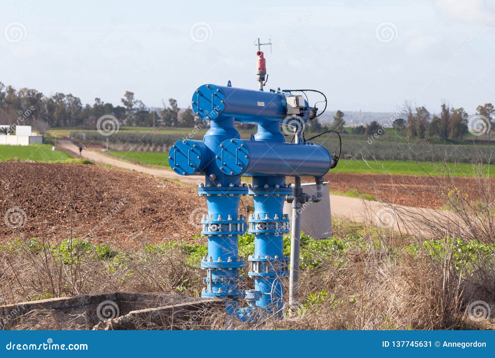 Modern Irrigation System in the Field Stock Image - Image of equipment ...