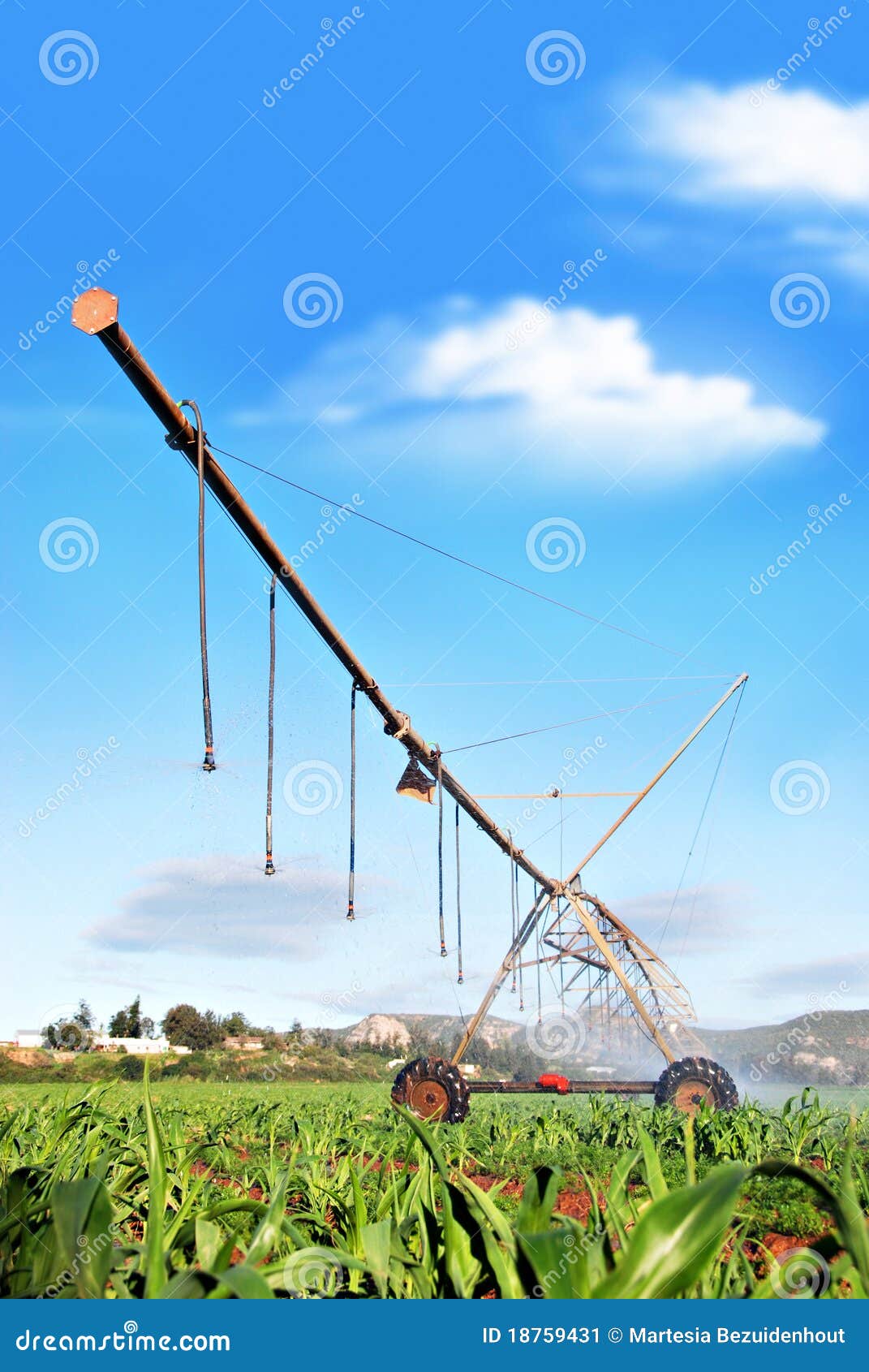 Modern Irrigation System Watering a Farm Field Stock Image - Image of ...