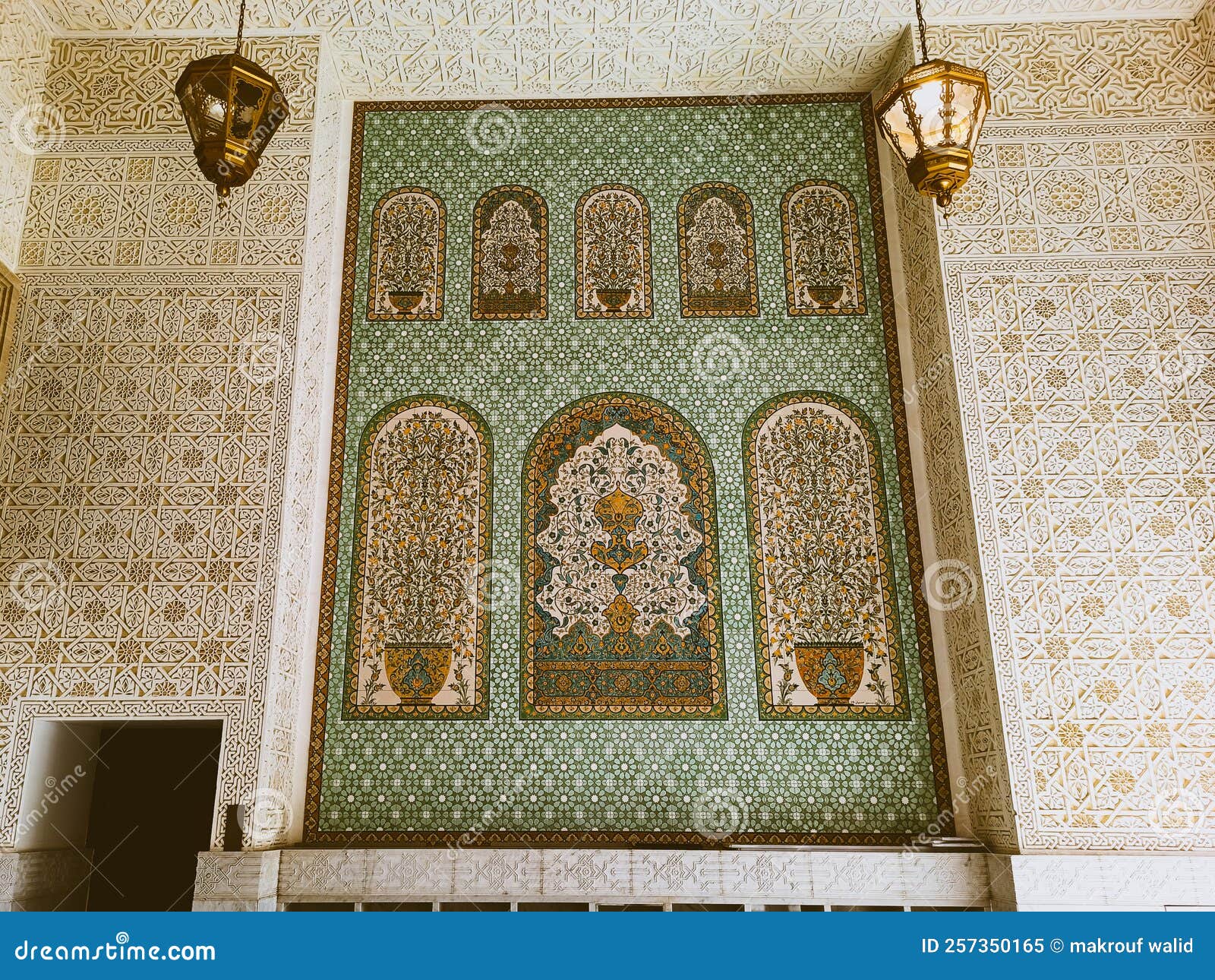 Modern Islamic Architecture in the Great Mosque of Algiers Stock Image - Image of mosque ...