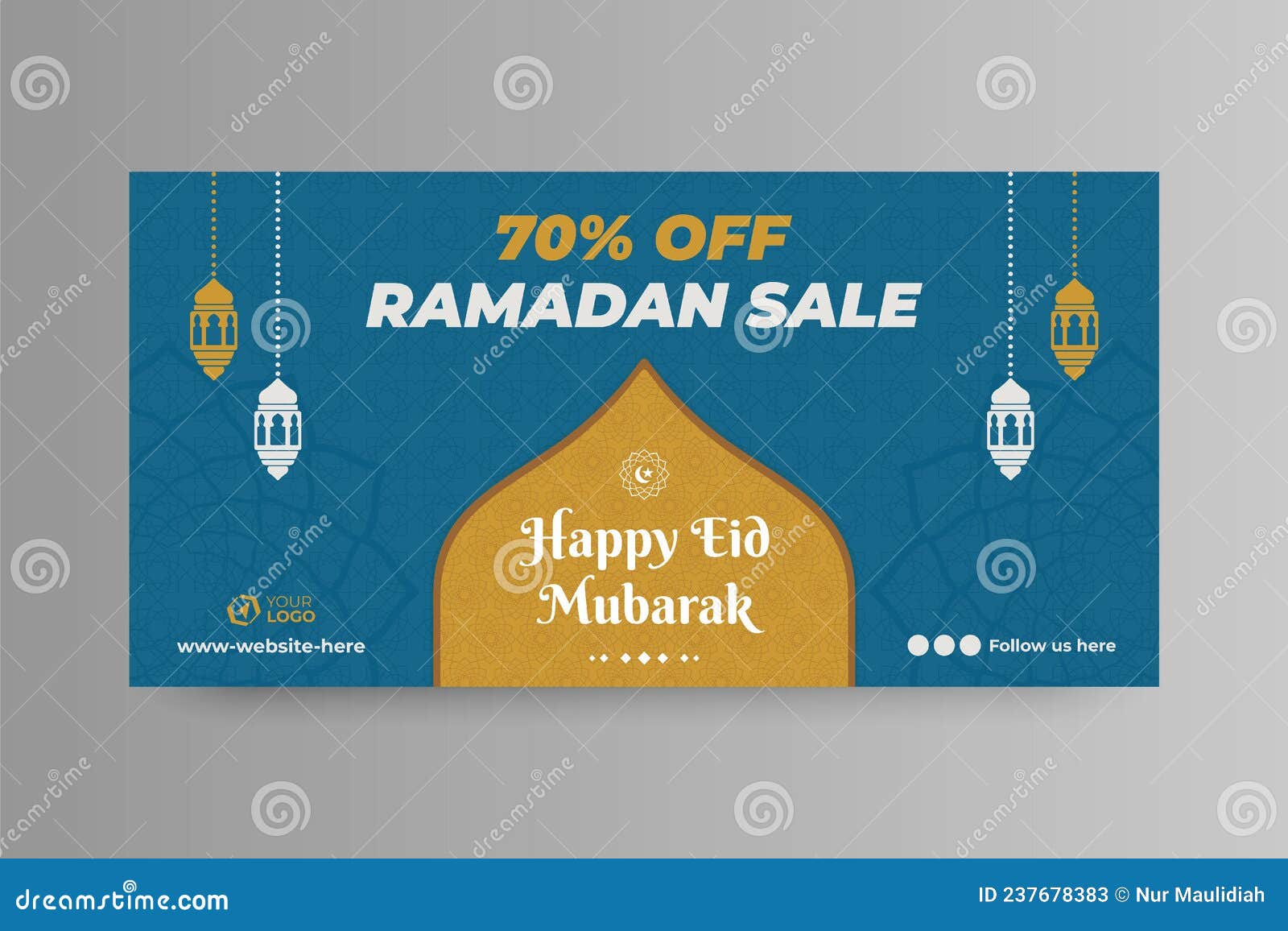 Modern Islamic Banner stock vector. Illustration of invitation - 237678383