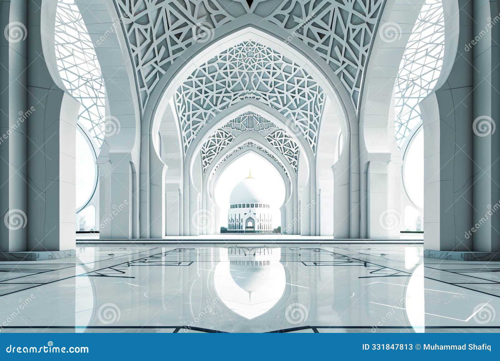 Modern Islamic Mosque Architecture with Geometric Patterns and a Serene ...