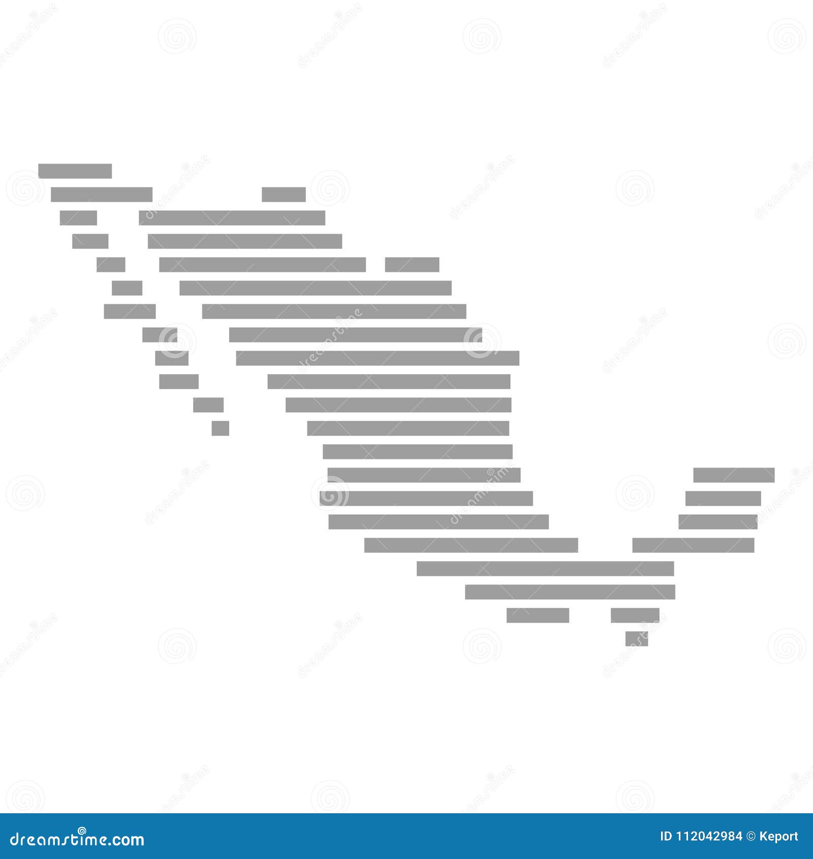 Stripes Map of Mexico stock illustration. Illustration of modern ...