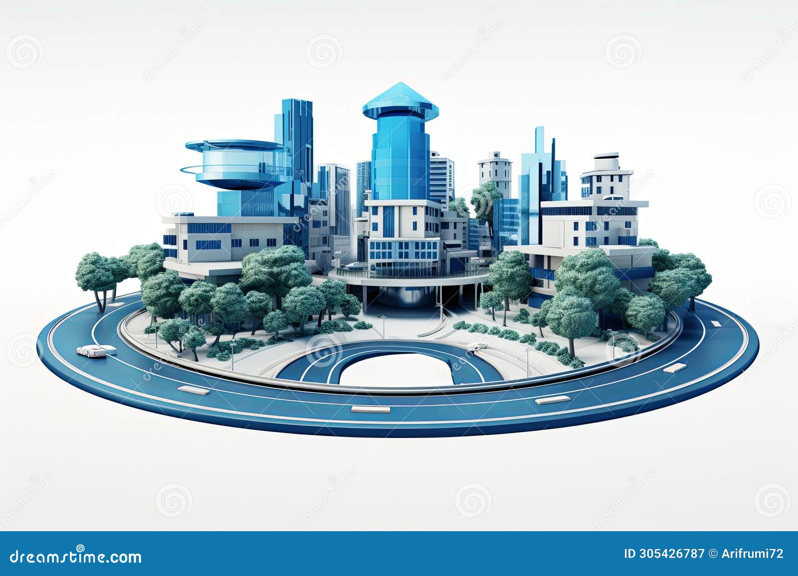Modern Isometric Architecture Building 3d Illustration on a White ...