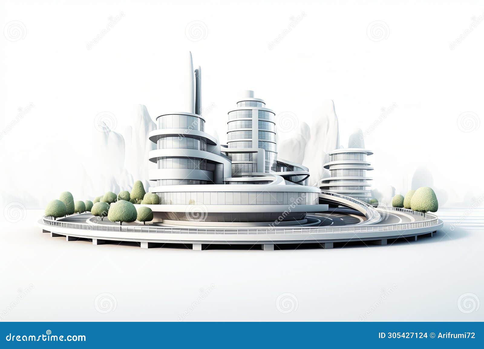 Modern Isometric Architecture Building 3d Illustration on a White ...