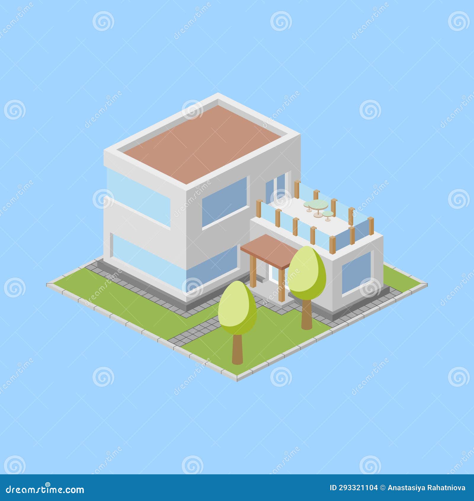 Modern Isometric Building. Vector Illustration Stock Vector ...