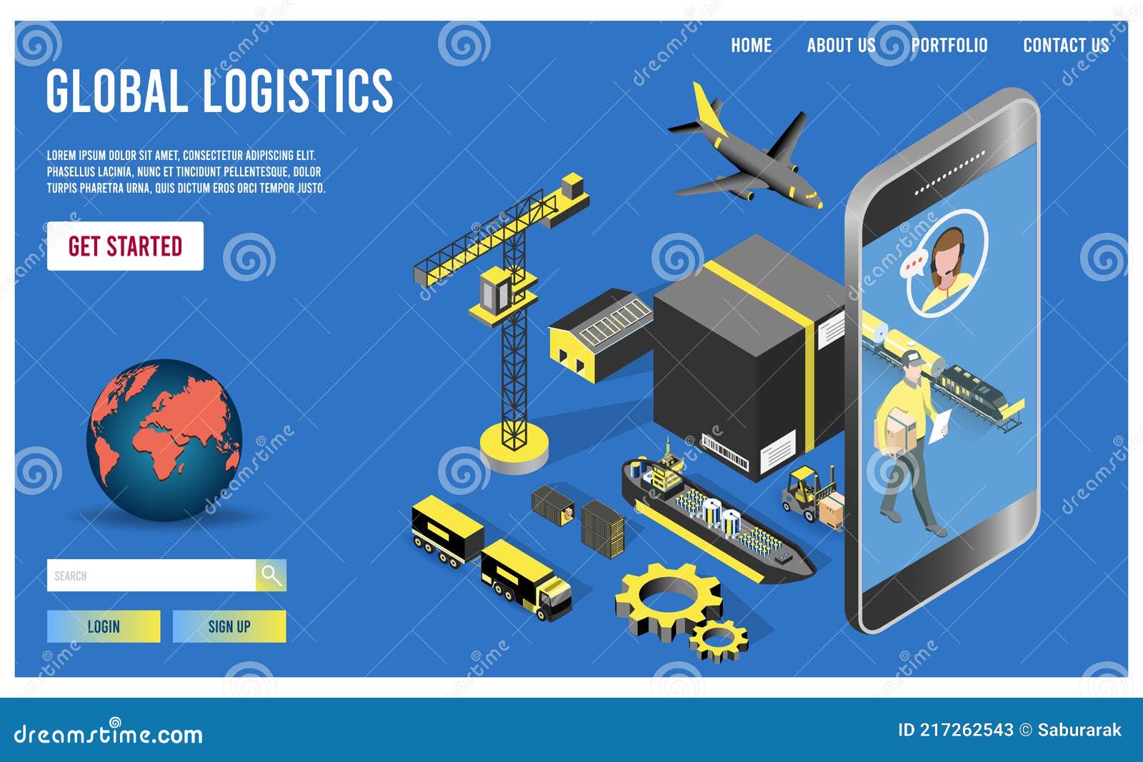 Modern Isometric Design Concept of Smart Logistics with Global ...
