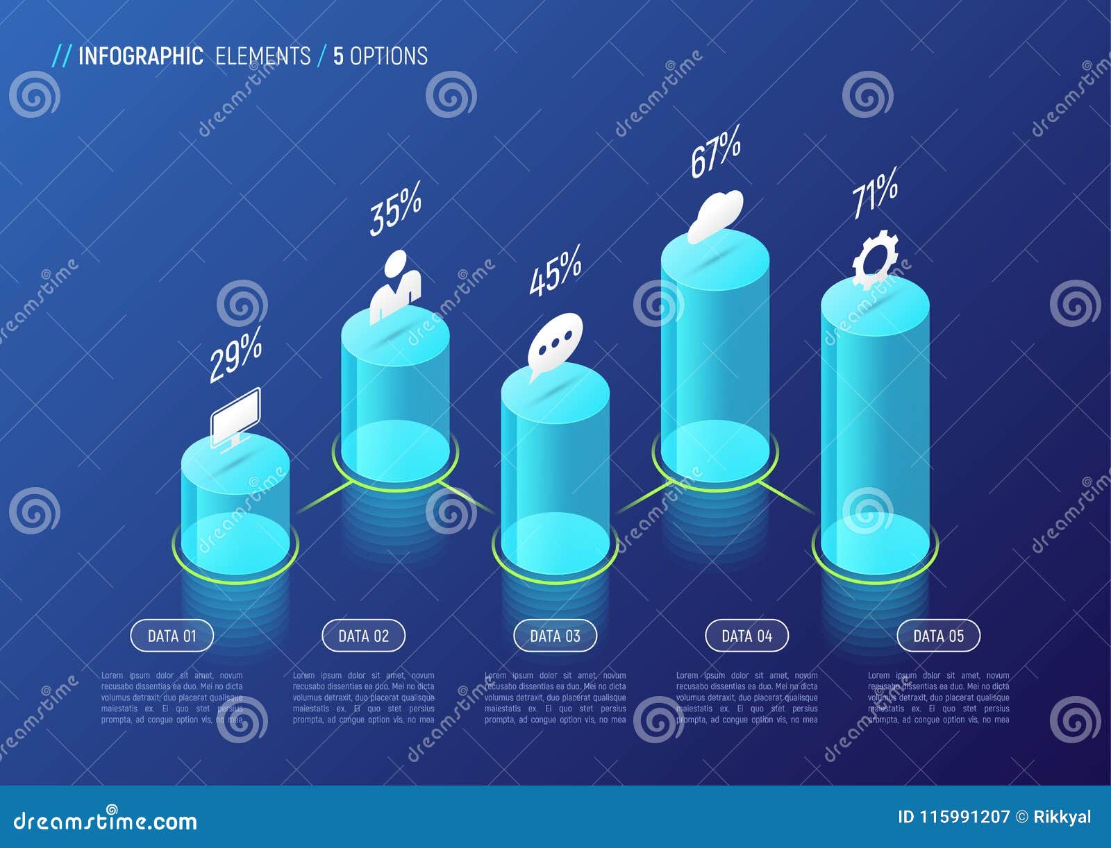 Modern Isometric Infographic Design, Chart, Template, Concept Wi Stock ...