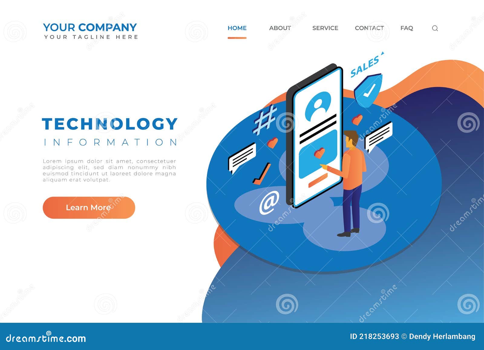 Modern Isometric Information Technology Web Landing Page Header Stock ...