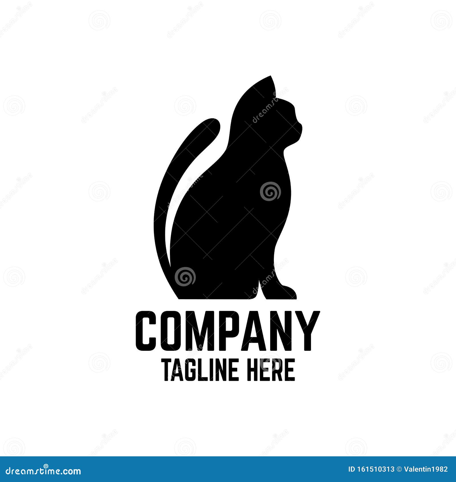 Modern Ist Ein Einfaches Logo Einer Schwarzen Katze Vektor Abbildung ...