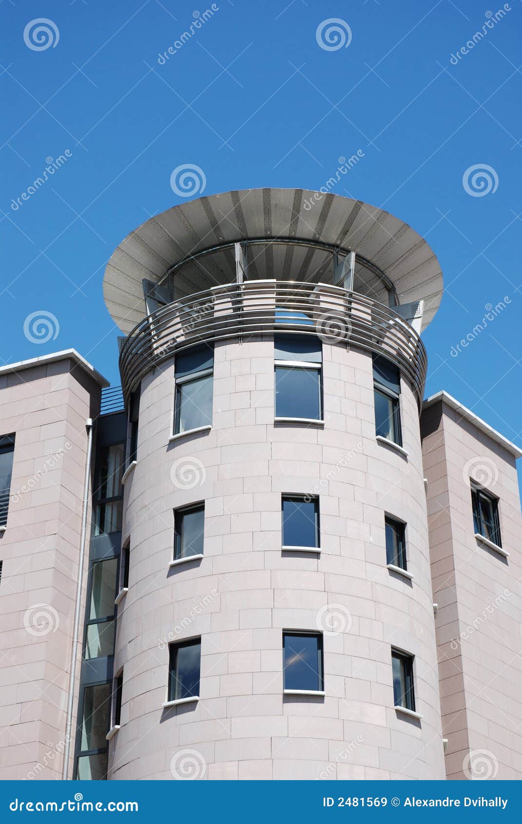 Modern Italian Office Building Stock Image - Image of corner, rounded ...
