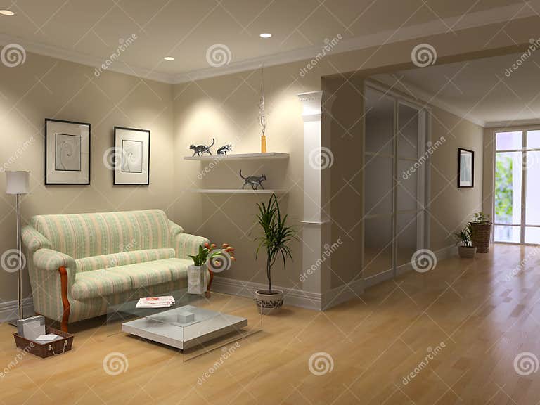 Modern iterior stock illustration. Illustration of decor - 3822813