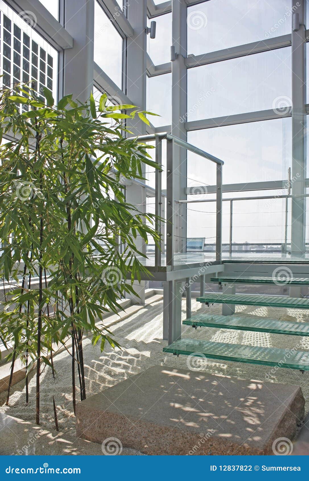 Modern Japanese Theme Greenhouse Stock Photo - Image of slab, steel ...