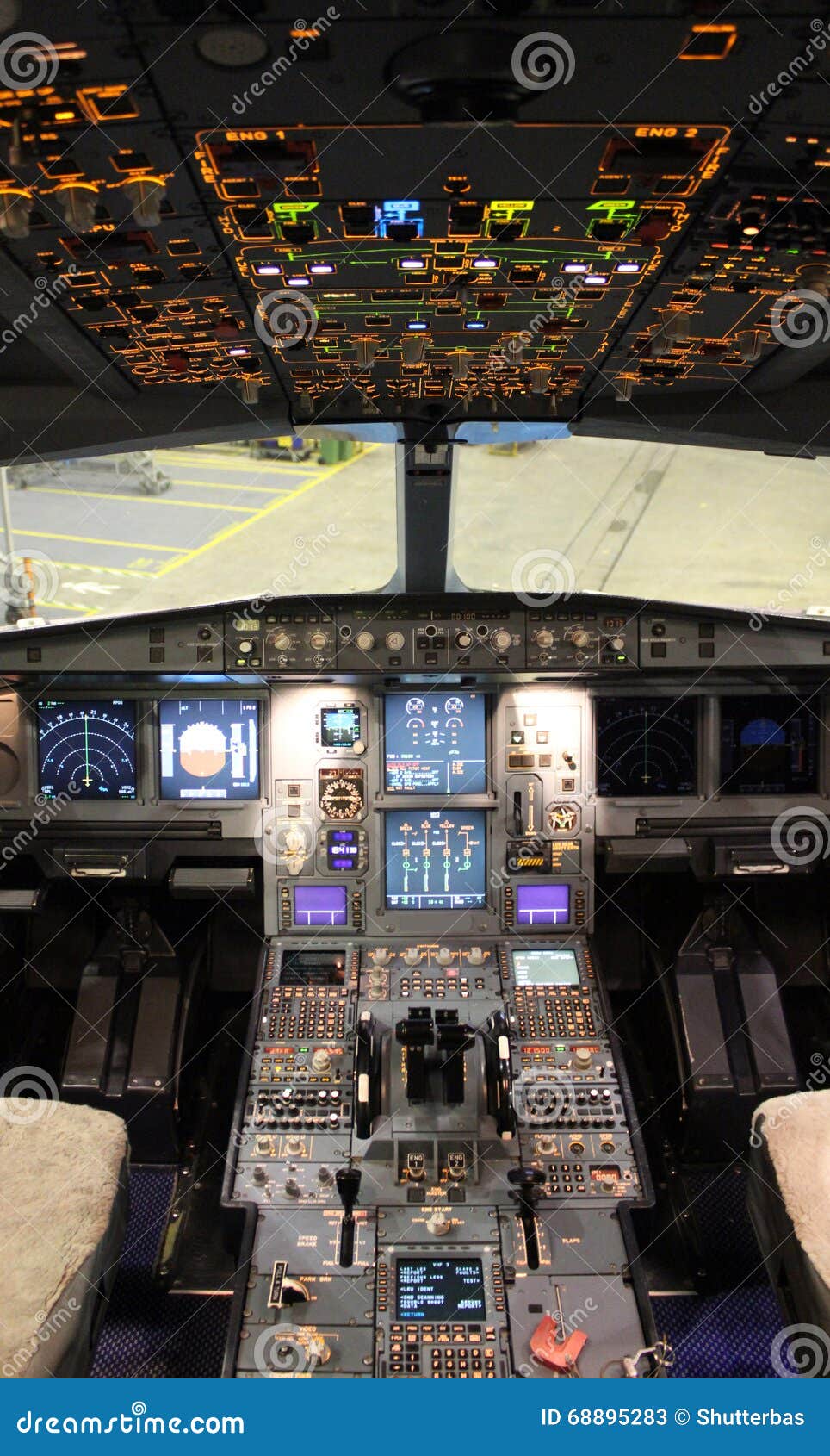 Modern jet cockpit stock image. Image of complexity, douglas - 68895283